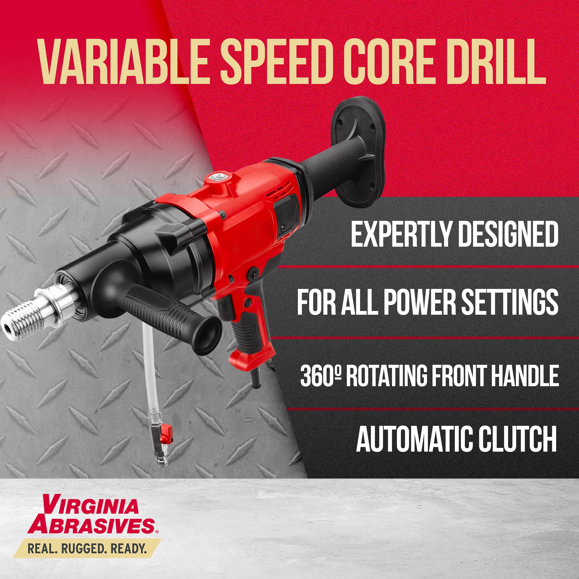 Virginia Abrasives Electric Core Drill For Home Improvement - Premium Core Drill, Tools & Home Improvement Essentials For Multifunctional Purposes - Variable Speed Core Drill with Automatic Clutch