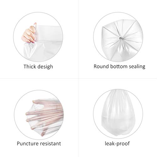 8 Gallon 330 Counts Strong Trash Bags Garbage Bags by Teivio, Bathroom Trash Can Bin Liners, Plastic Bags for home office kitchen, Clear
