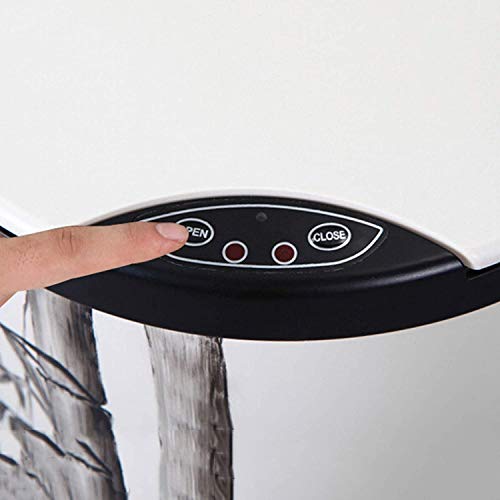 CXDTBH Creative Living Room Bedroom Smart Trash Can 9L Household Trash Can with Lid Metal Automatic Induction Trash Can Round Barrel-Shaped Office Trash Can