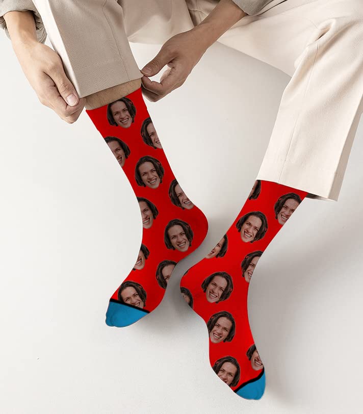 Custom Face Socks for Men, Funny Novelty Socks with Picture, Birthday Gifts for Dad, Boyfriend