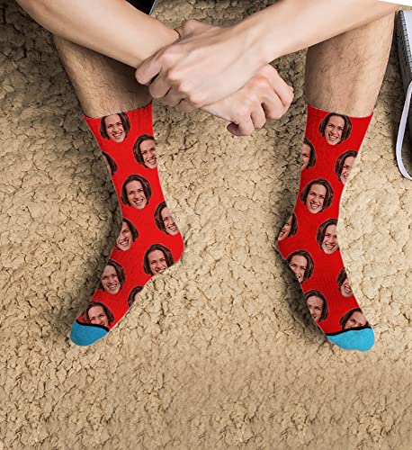 Custom Face Socks for Men, Funny Novelty Socks with Picture, Birthday Gifts for Dad, Boyfriend