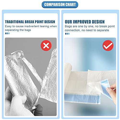FORID Small Drawstring Garbage Bags - 6 Gallon Plastic Trash Bags Heavy Duty White Trash Can Liners 60 Count Unscented Bin Bags for Kitchen Bathroom Office Home Bedroom 22 Liter