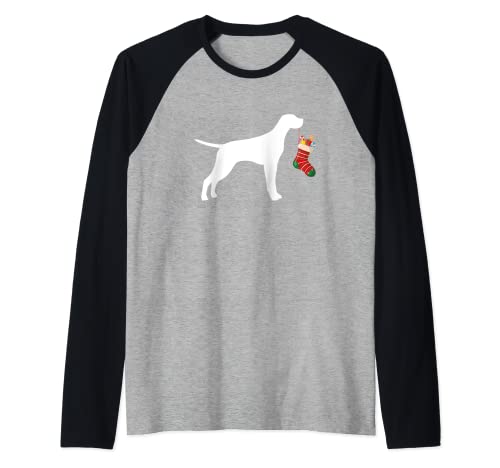 English Pointer Christmas Stocking Stuffer Dog Raglan Baseball Tee
