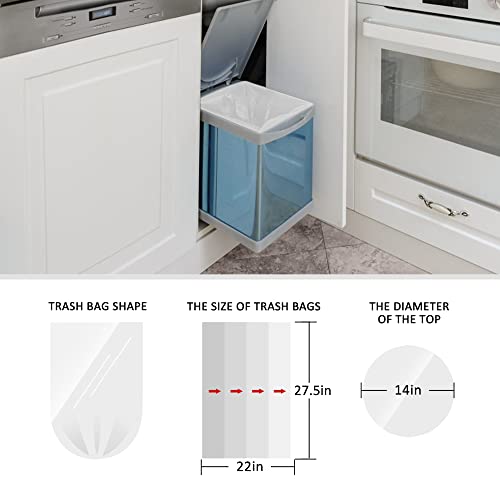 8 Gallon 330 Counts Strong Trash Bags Garbage Bags by Teivio, Bathroom Trash Can Bin Liners, Plastic Bags for home office kitchen, Clear