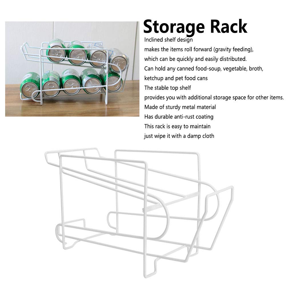 Refrigerator Can Storage Rack DoubleLayer Soda Can Beverage Dispenser Rack Kitchen Desktop Shelf for Cans Cola Beer