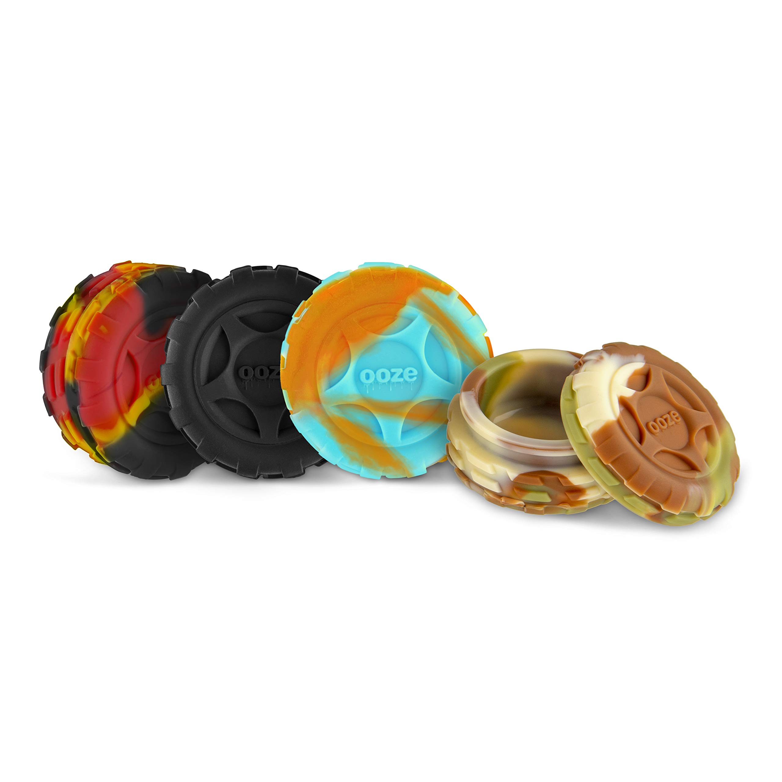 Ooze Silicone Containers Hot Box - 4 Pack - Multi-Colors - 8ml Round Non-Stick Silicone Oil Container - Kitchen Concentrate Container Wax Mini Multi Use Storage Jar - Stash Jar - Silicone Puck