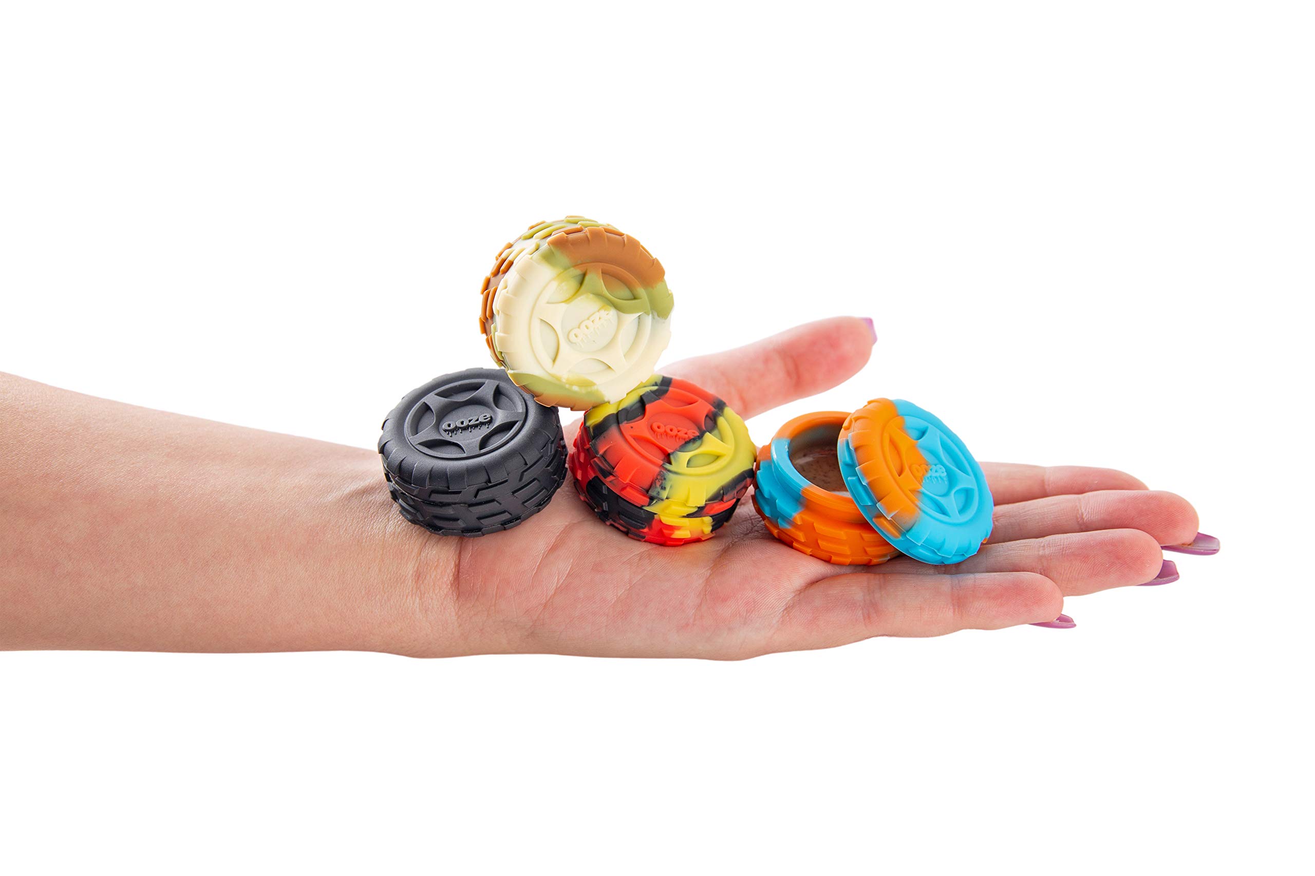 Ooze Silicone Containers Hot Box - 4 Pack - Multi-Colors - 8ml Round Non-Stick Silicone Oil Container - Kitchen Concentrate Container Wax Mini Multi Use Storage Jar - Stash Jar - Silicone Puck