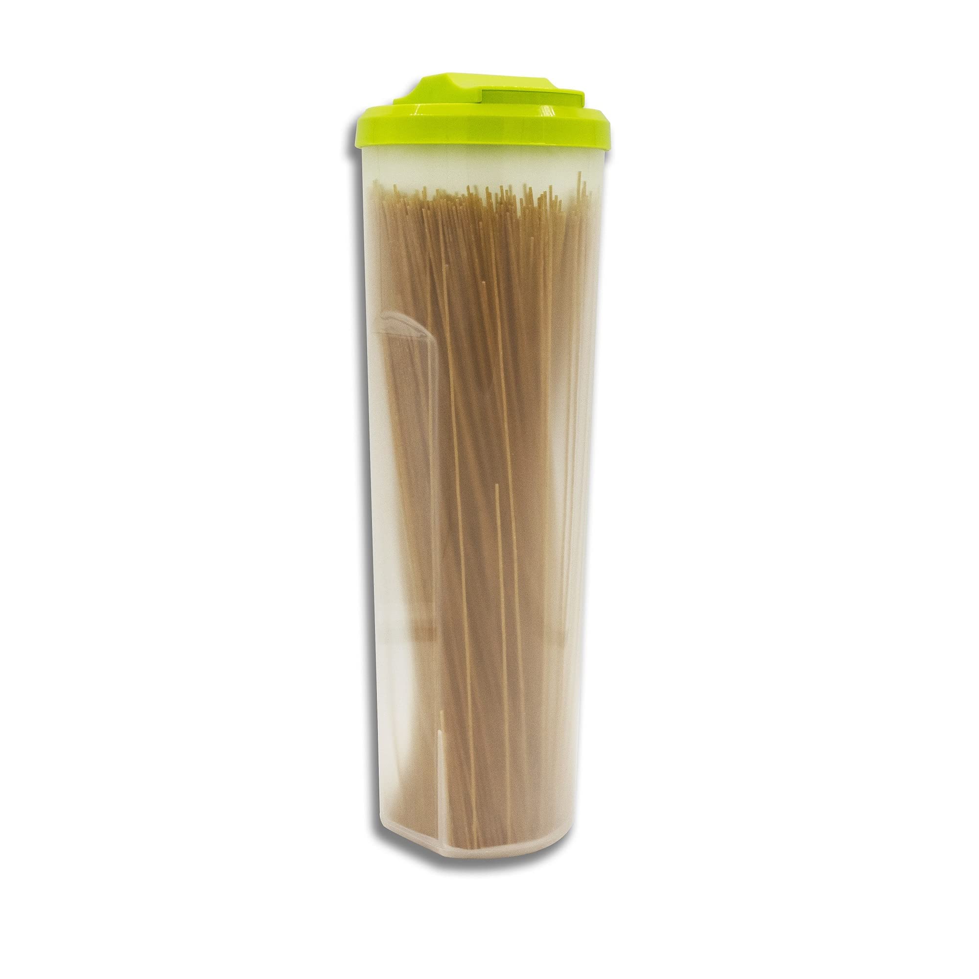 Bella Pasta Container Food Storage Spaghetti, Noodle Cereal Keeper Plastic Tall Jar with Lid (Green)