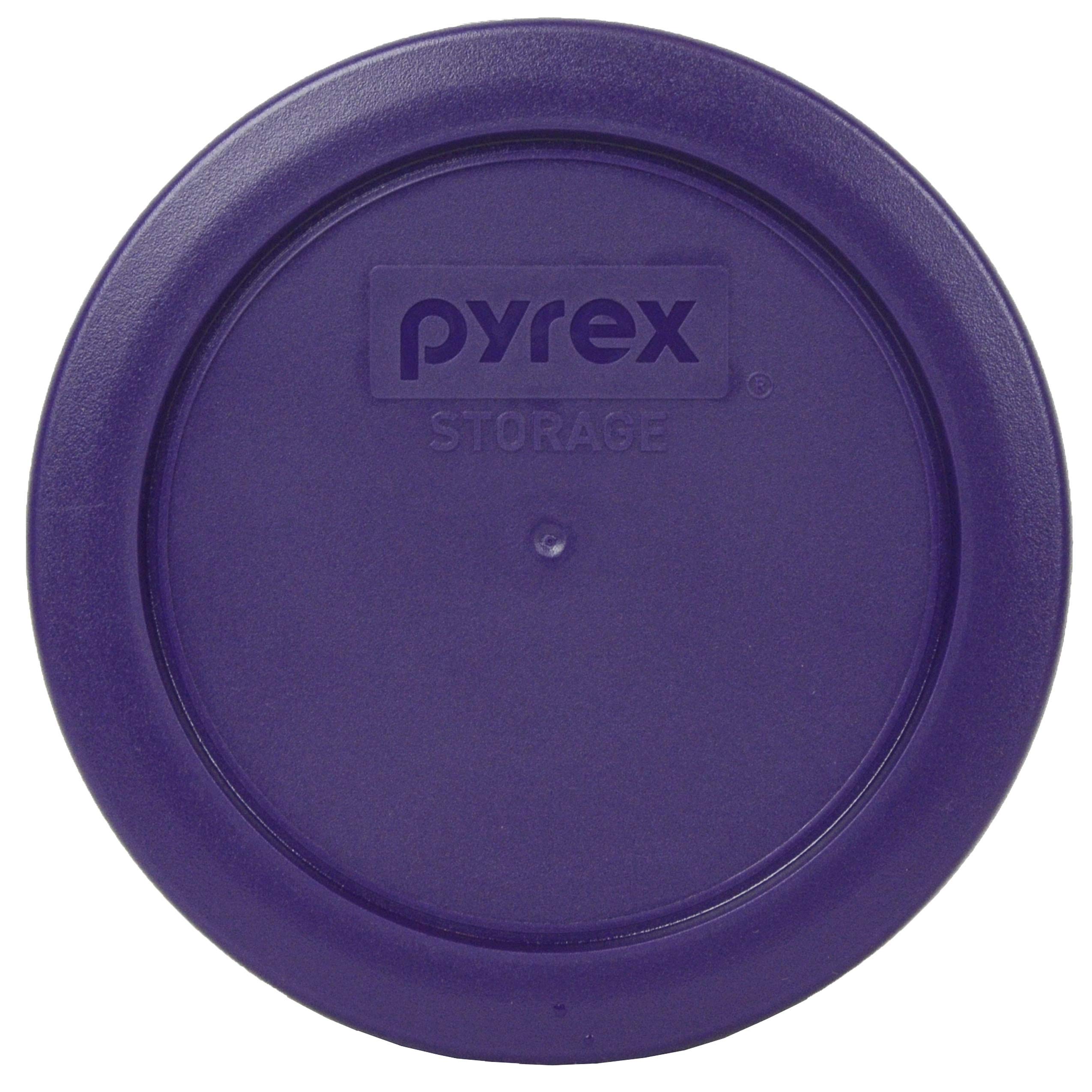 Pyrex (2) 7200 Glass Dishes & (2) Pyrex 7200-PC Plum Purple Lids Made in the USA