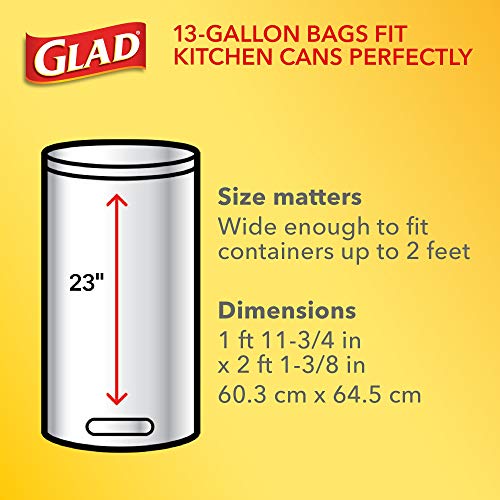 Glad ForceFlex Tall Kitchen Drawstring Trash Bags 13 Gallon White Trash Bag, Mediterranean Lavender scent with Febreze Freshness 80 Count (Package May Vary)