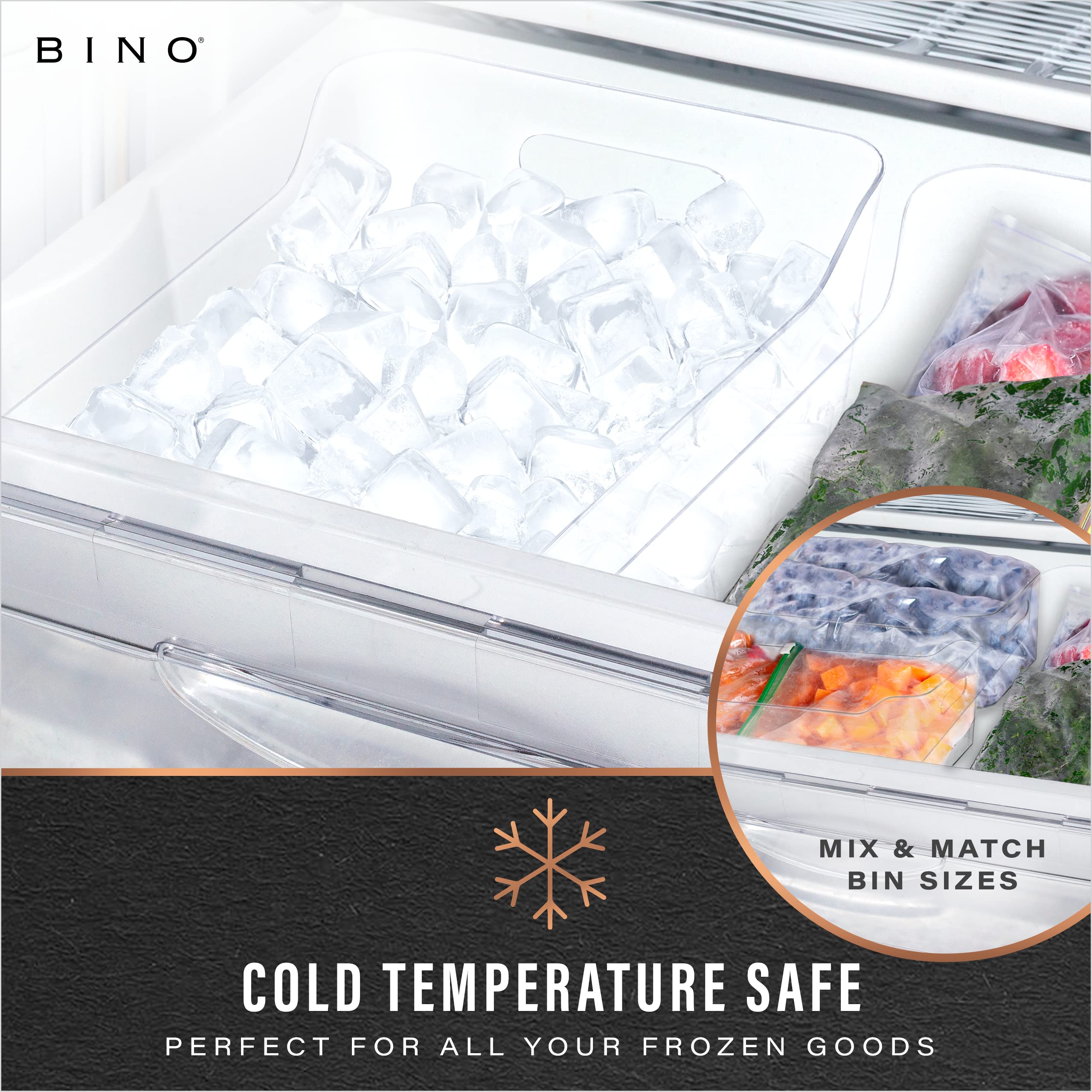 BINO | Plastic Storage Bins, Small | The SOHO Collection | Multi-Use Organizer Bins | Built-in Handles | BPA-Free | Pantry Organization | Home Organization | Fridge Organizer | Freezer Organizer