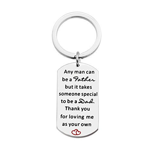 Dolland Men's Keychain Personalized Dog Tag Pendant Key Chain Keyring Gift for Dad Grandpa Father's Day Gift Inspirational Key Ring To My Dad