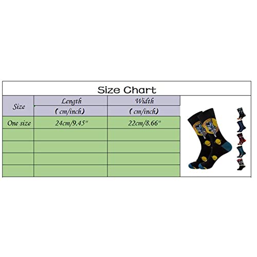 Mens Colorful Dress Socks Novelty Patterned Cotton Holiday Ghost Skeleton Fruit Printed Crew Socks for Adult Men Women(C#Blue,One Size)
