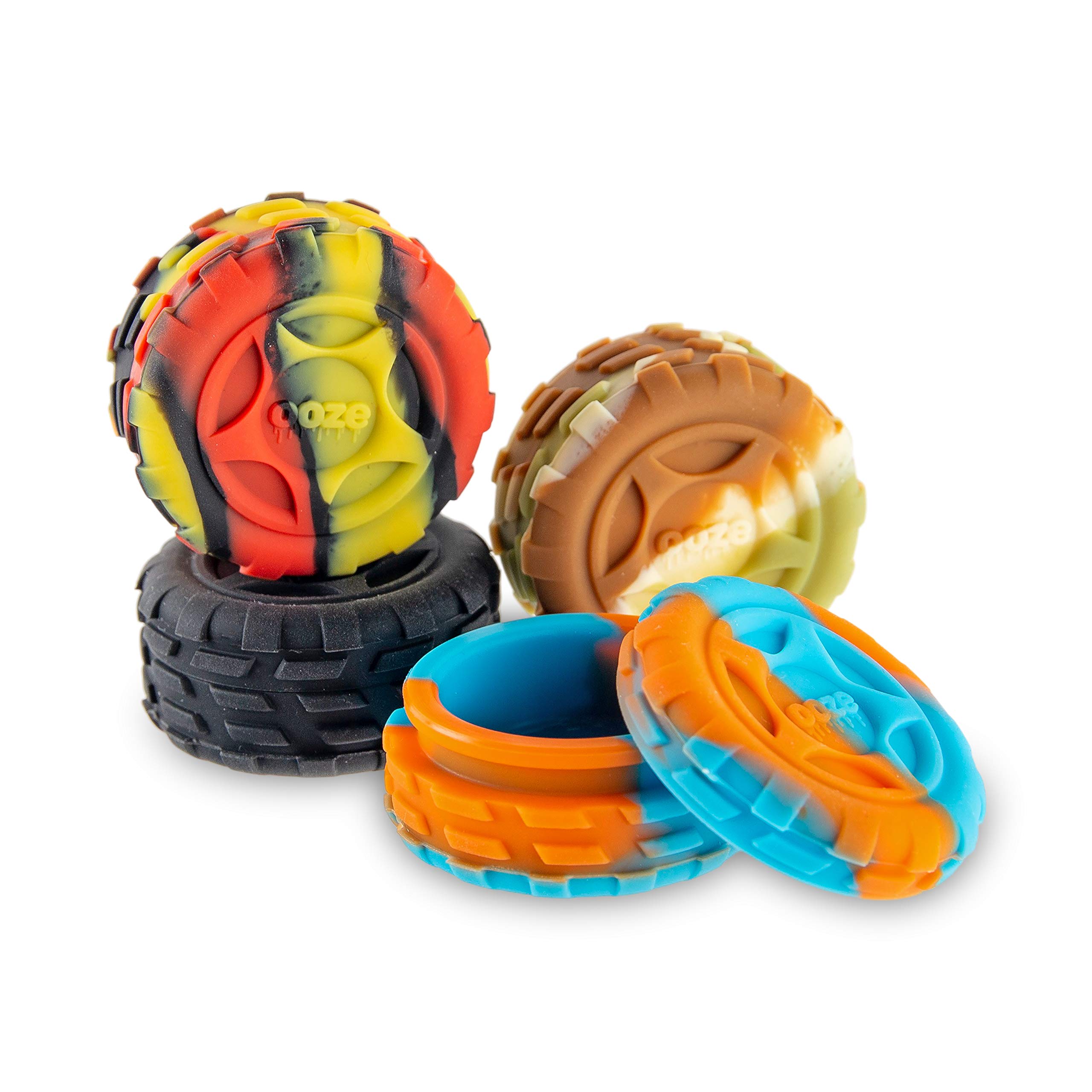 Ooze Silicone Containers Hot Box - 4 Pack - Multi-Colors - 8ml Round Non-Stick Silicone Oil Container - Kitchen Concentrate Container Wax Mini Multi Use Storage Jar - Stash Jar - Silicone Puck