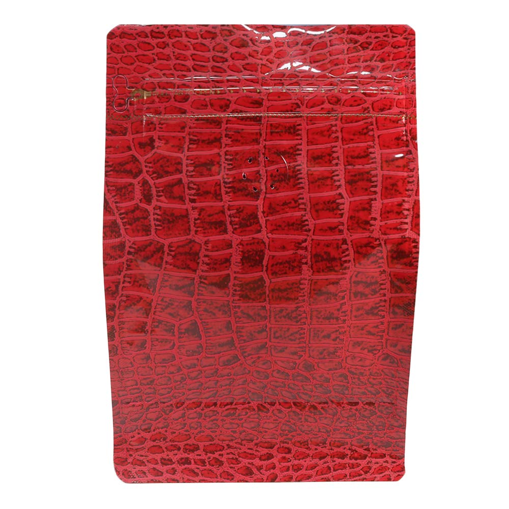 Different Colored & Print 25Pcs Heavy-Duty Aluminum Flat Bottom Stand-Up Bags w/Valve (8oz, Red Pattern)