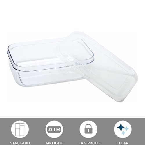 3 Set, Lustroware Micro Clear 13oz Food Storage Containers, BPA Free, Dishwasher Safe, Made in Japan