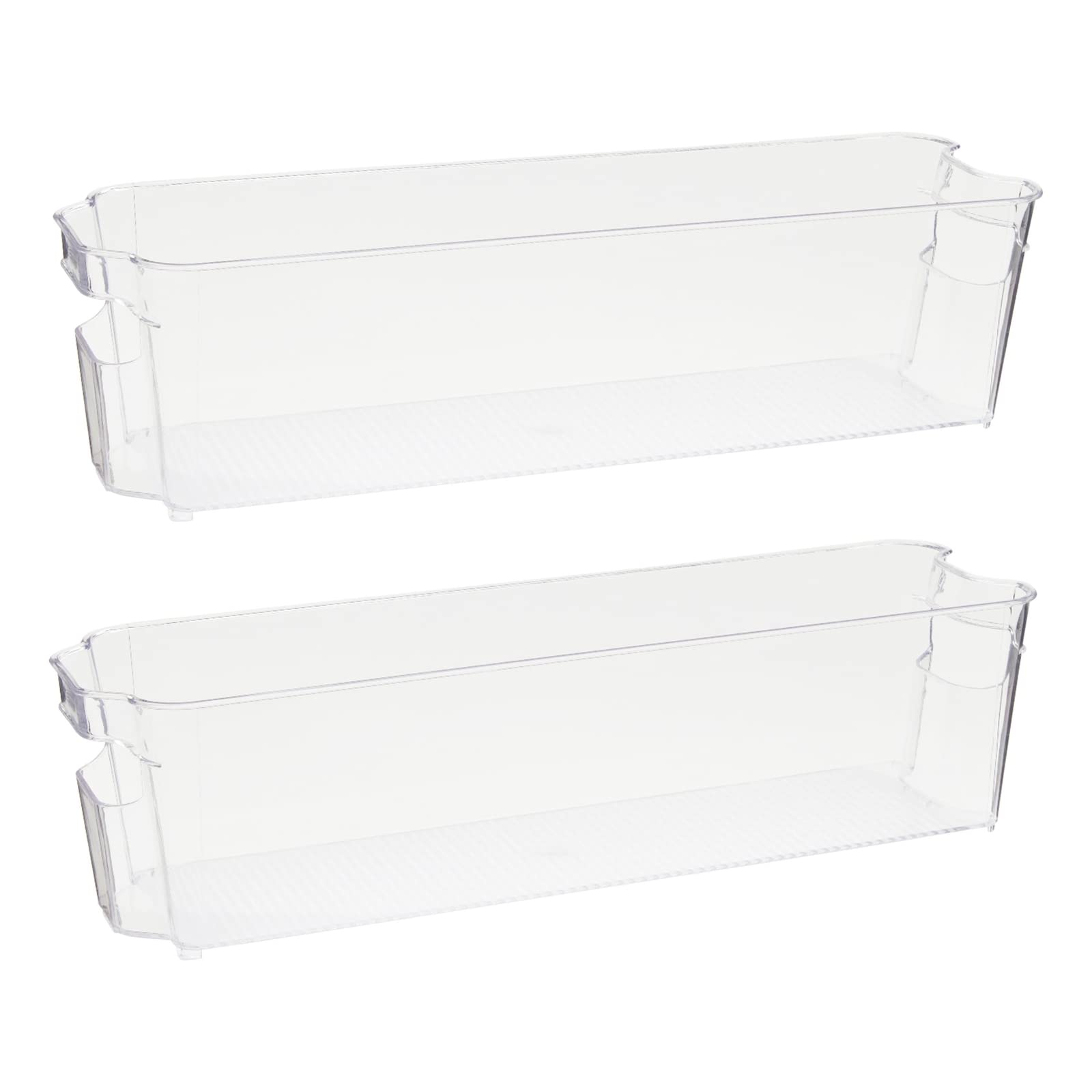 Okuna Outpost Clear Plastic Freezer Organizers, Breastmilk Storage Containers (14.5 x 4 x 3.75 In, 2 Pack)