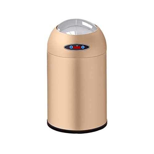 Garbage Can 8L/12L White Creative Intelligent Induction Trash Can Large-Capacity Garbage Storage Box Home Kitchen Living Room Study Bathroom Trash can ( Color : Gold , Size : 12L )