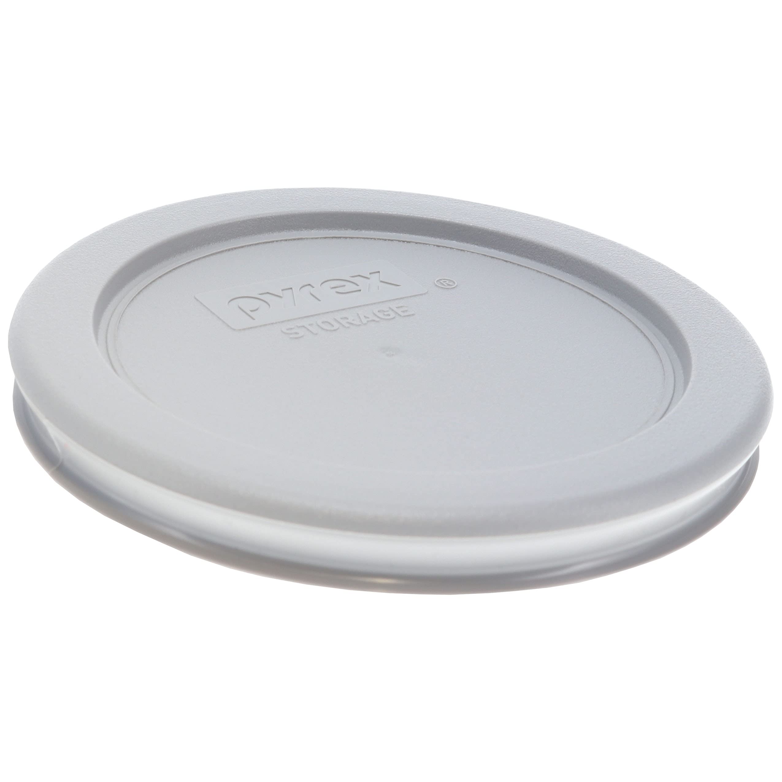 Pyrex 7202-PC Jet Gray Round Plastic Food Storage Replacement Lid, Made in USA - 4 Pack