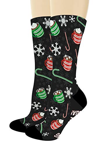 Fun Christmas Socks Bring Me Some Cocoa Christmas Gift for Holiday Outfits 1-Pair Novelty Crew Socks