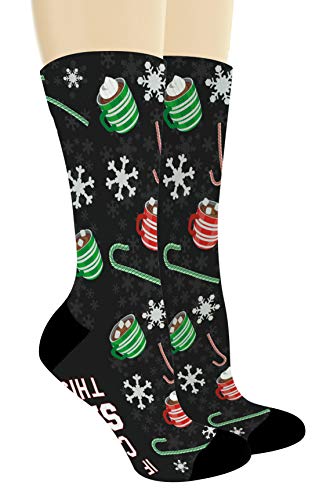 Fun Christmas Socks Bring Me Some Cocoa Christmas Gift for Holiday Outfits 1-Pair Novelty Crew Socks