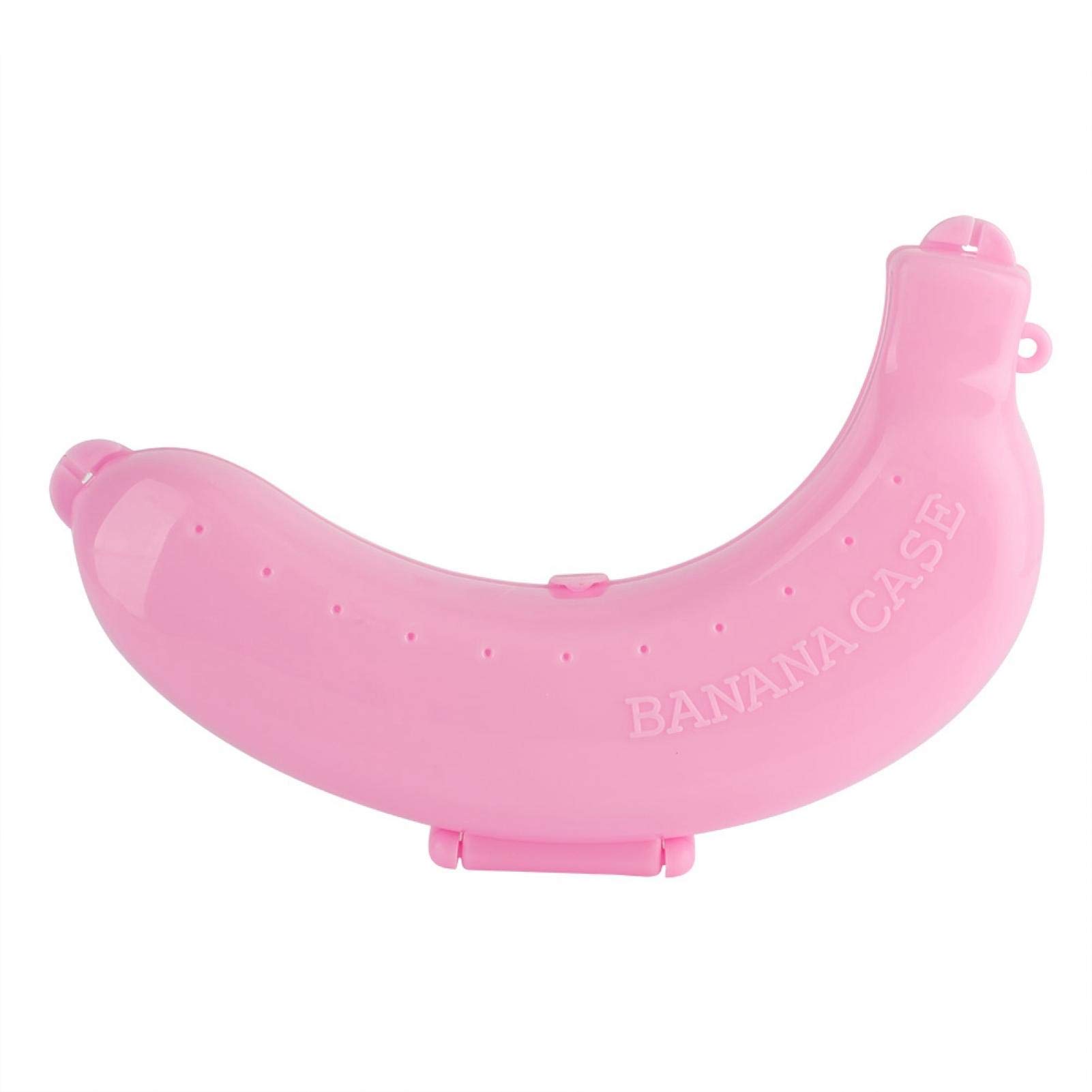 BORDSTRACT Banana Bunker, 7.6x5.1x1.7in Easy Carry Durable Banana Saver, Banana Holder Case, Banana Holder for Lunch Boxes (Pink)