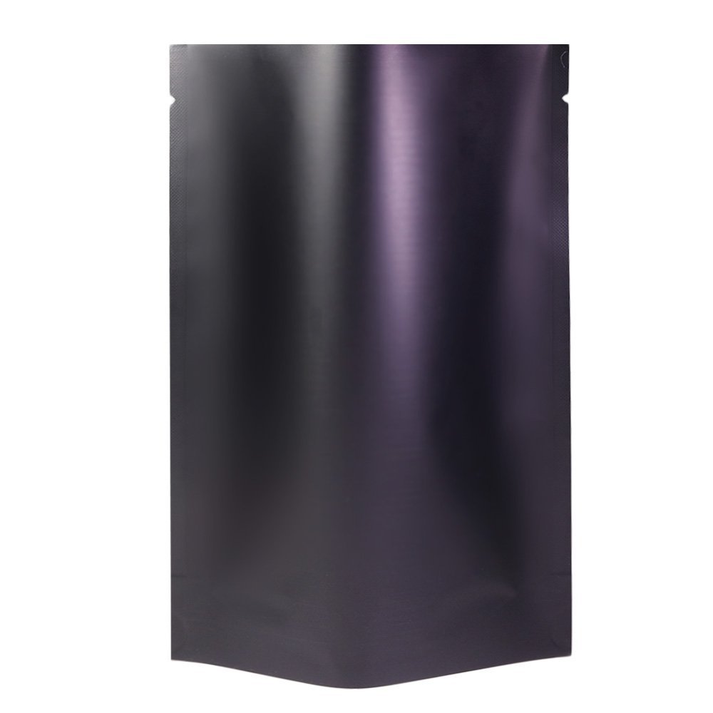 Pack of 100 Double-Sided Matte Black Open Top Non-Resealable Stand-Up Bags (3.9" x 6.3", Matte Black)