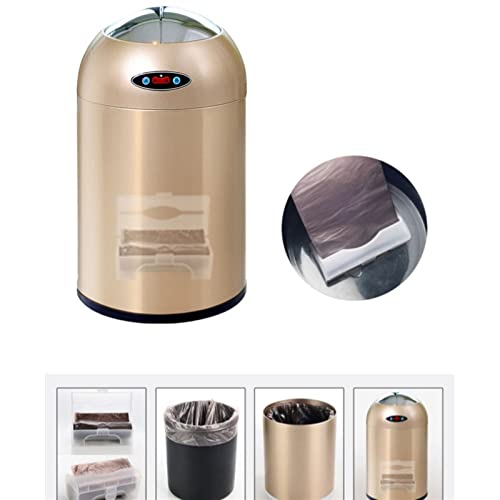 Garbage Can 8L/12L White Creative Intelligent Induction Trash Can Large-Capacity Garbage Storage Box Home Kitchen Living Room Study Bathroom Trash can ( Color : Gold , Size : 12L )