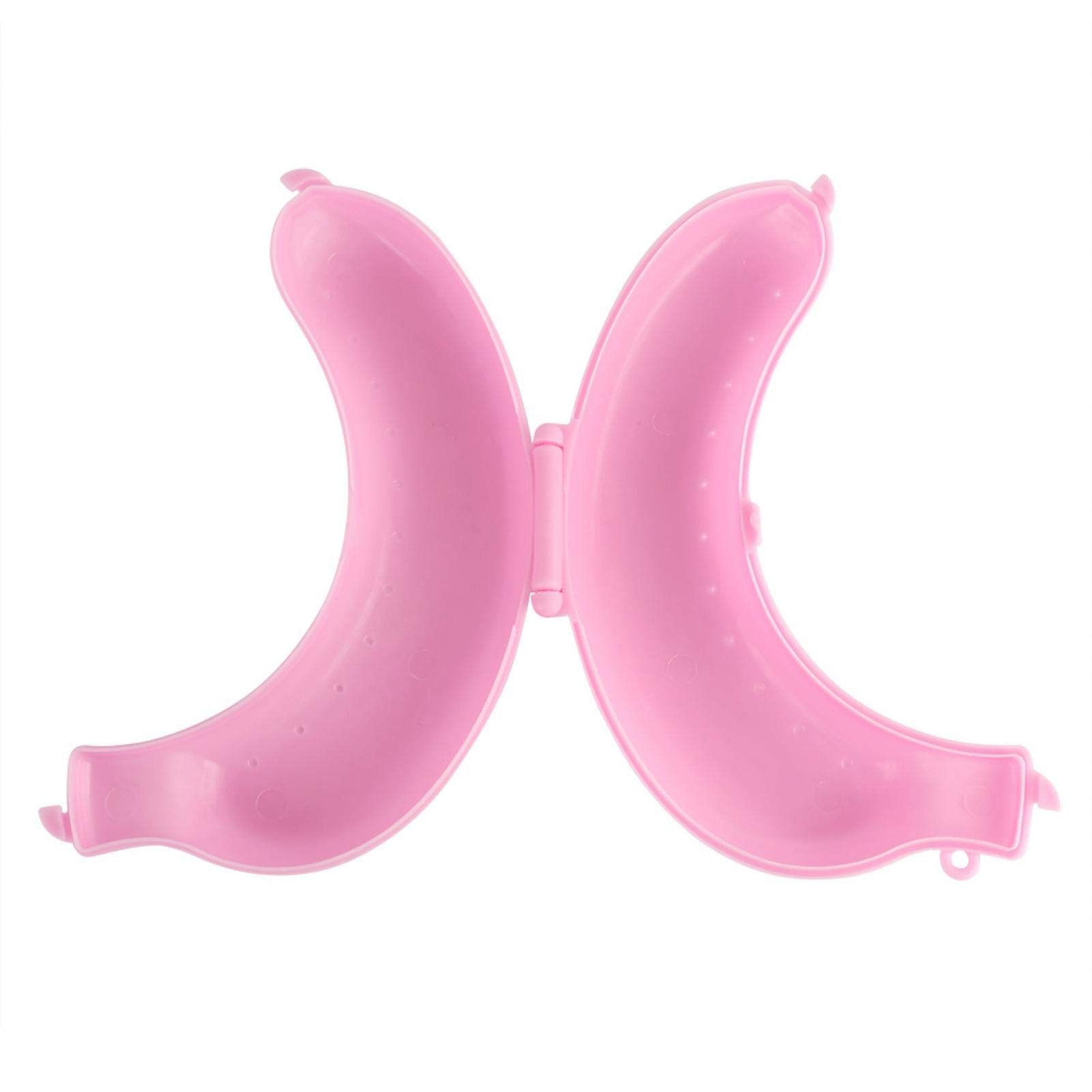 BORDSTRACT Banana Bunker, 7.6x5.1x1.7in Easy Carry Durable Banana Saver, Banana Holder Case, Banana Holder for Lunch Boxes (Pink)