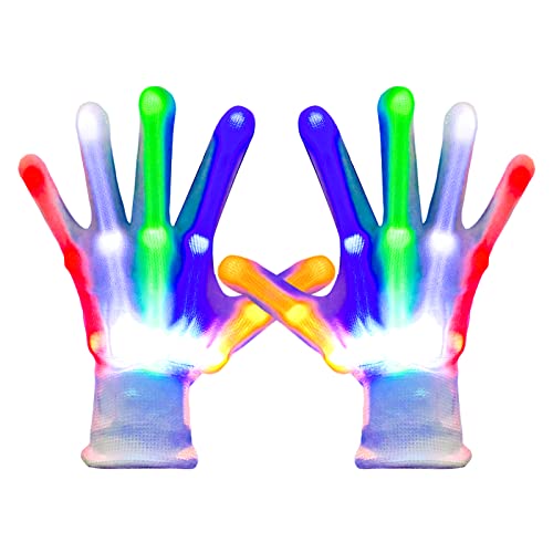 WEICHUANGXIN LED Gloves, Light Up Gloves s 6 Modes Colorful Flashing Gloves Halloween Christmas Toy Gifts for Kids…