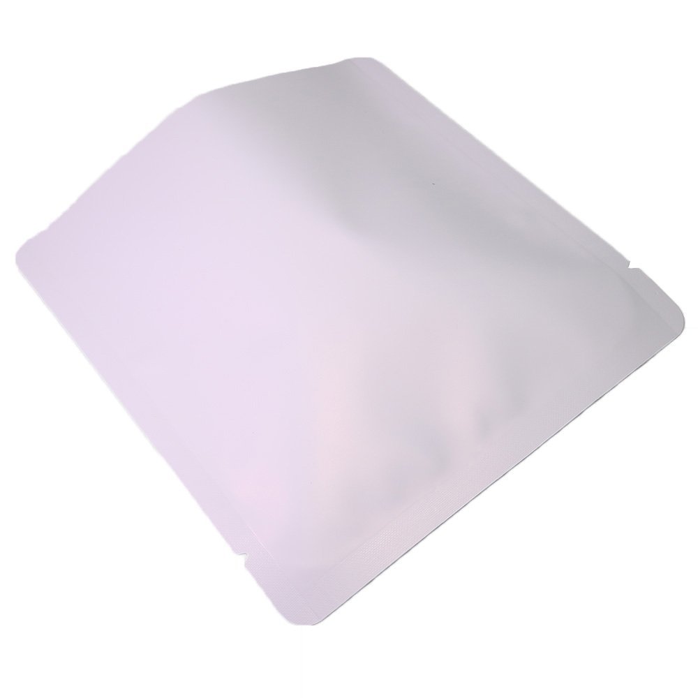Pack of 100 Bottom Filled Aluminum Mylar Food Coffee Tea Square Packaging Bags (5.9" x 5.9", Matte White)