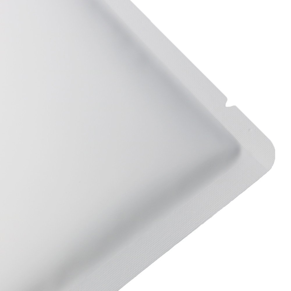 Pack of 100 Bottom Filled Aluminum Mylar Food Coffee Tea Square Packaging Bags (5.9" x 5.9", Matte White)
