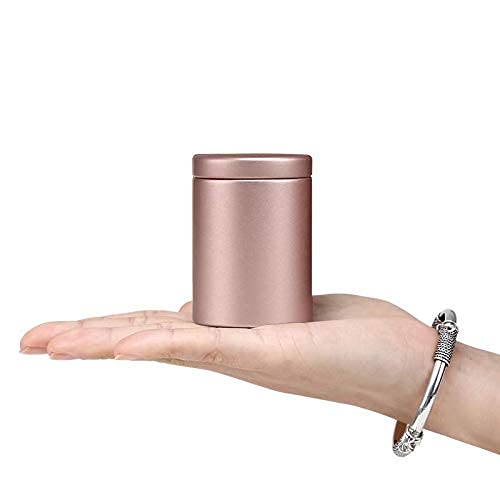 Tianhui Small Tin Can Box Mini Canister for Coffee Tea Candy Storage Loose Leaf Tea Tin Containers Storage 5 Pcs (Glod, M)