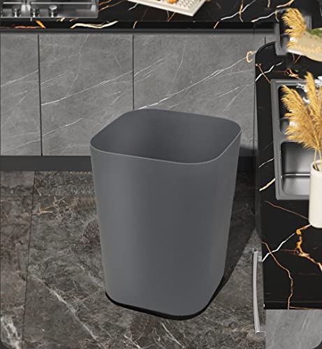 Bathroom Trash Can,Gereen 2 Gallon Small Trash Can,Square Trash Bin Wastebasket for Bathroom Bedroom Kitchen Countertop Under Sink (Pack of 2, White+Gray)