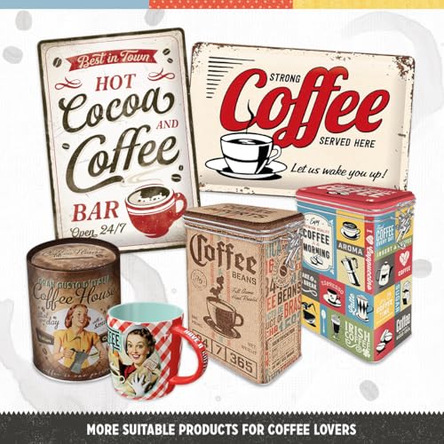 Nostalgic-Art 31104聽Say it 50's - Espresso Yourself, Metal Clip Top Box, Coffee Tin, Aroma Protection, Storage Tin
