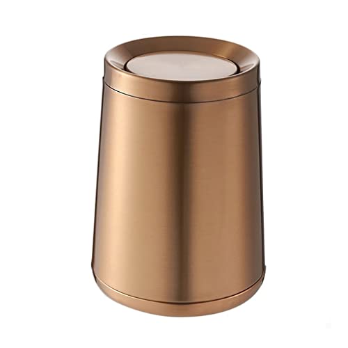 VIORED Wastebasket Stainless Steel Indoor Trash Can Office Paper Basket Flip 10L Trash Can Kitchen Room Home Living Room Bedroom Garbage Can Trash Bin (Size : 1)