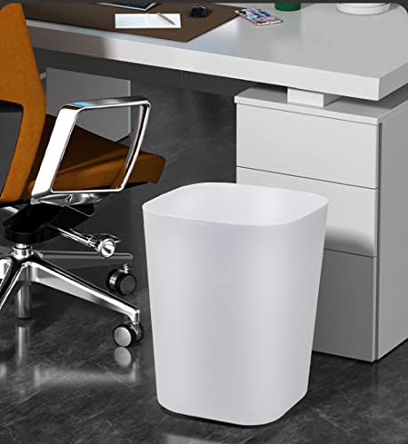 Bathroom Trash Can,Gereen 2 Gallon Small Trash Can,Square Trash Bin Wastebasket for Bathroom Bedroom Kitchen Countertop Under Sink (Pack of 2, White+Gray)
