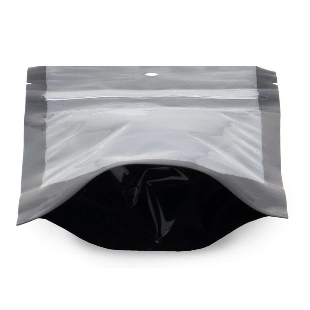 100 Pack 5"x8" Mylar Clear/Black Nylon Resealable Stand Up Bags Heat Seal Zipper Lock Reusable Storage Pouches for Zip Food Storage Lock Packaging with Tear Notches
