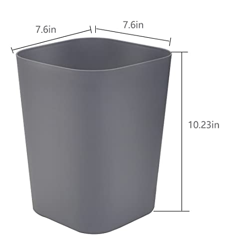 Bathroom Trash Can,Gereen 2 Gallon Small Trash Can,Square Trash Bin Wastebasket for Bathroom Bedroom Kitchen Countertop Under Sink (Pack of 2, White+Gray)