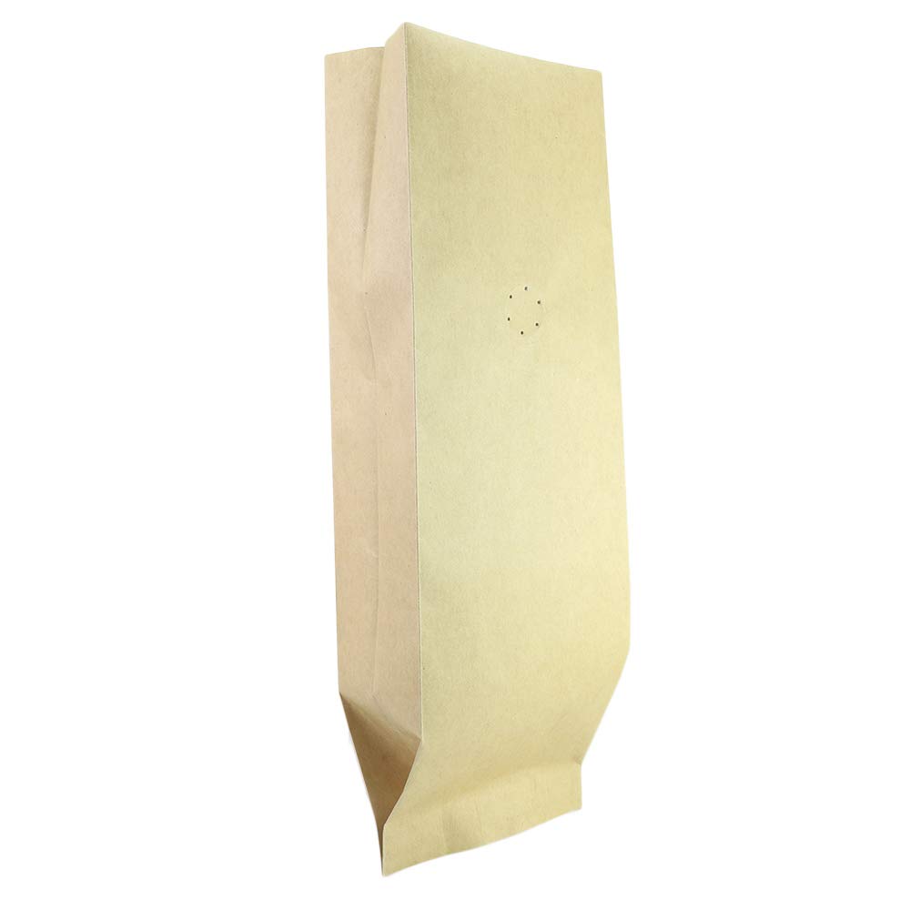 25Pcs Matte Colored Aluminum Side Gusset Open Top Bags w/Vent Valve (8oz, Kraft)