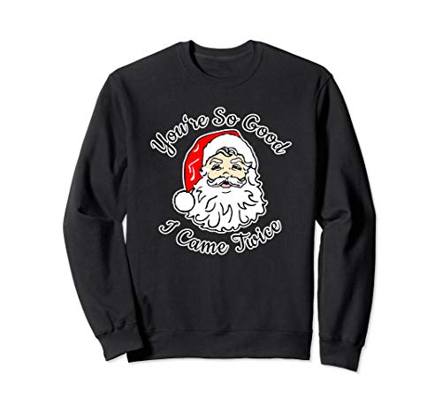 CAME TWICE Dirty Xmas Funny Adult Humor Ugly Sweater Hoodie