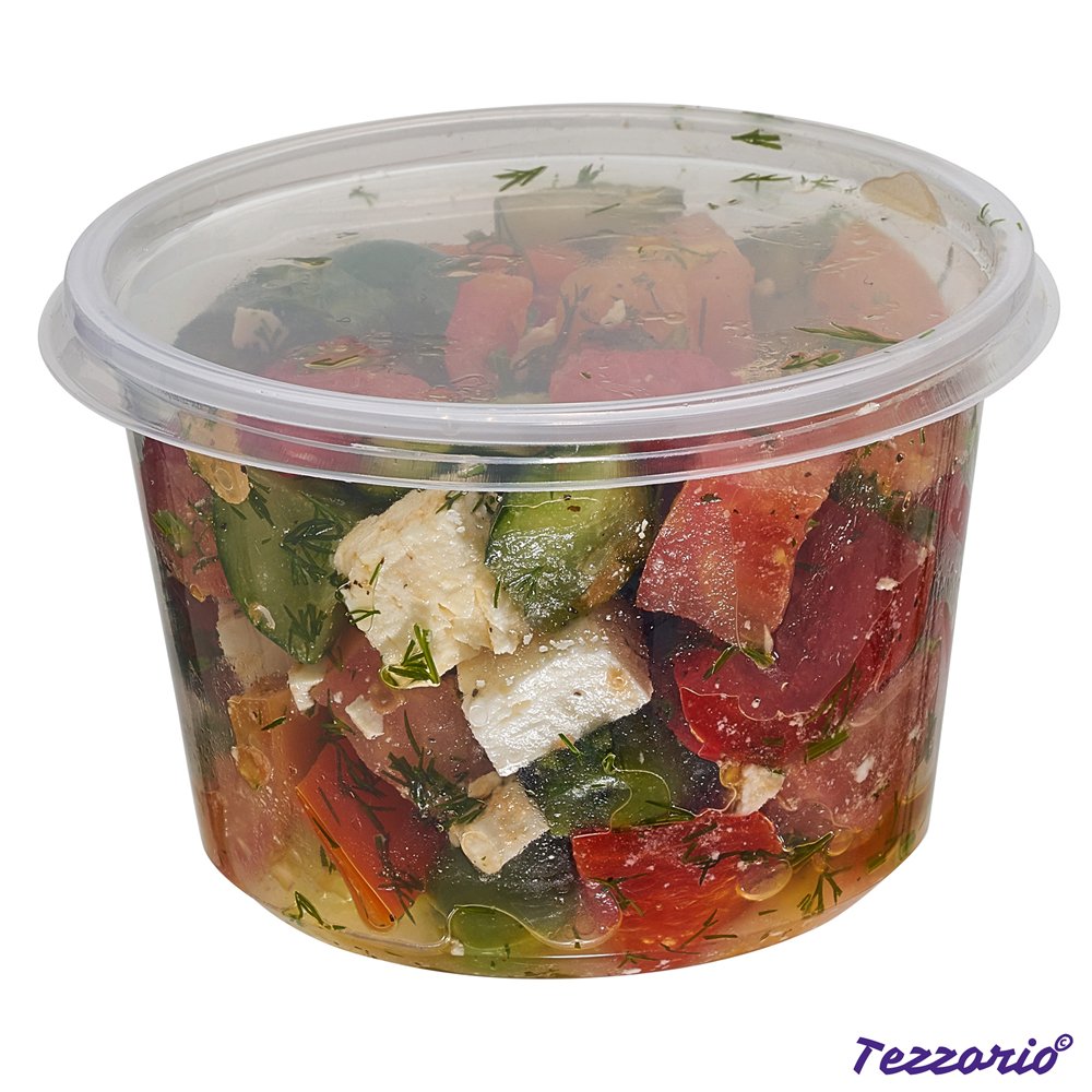 Tezzorio (200 Pack) 16 oz Deli Containers with Lids Combo, BPA-Free Translucent Plastic Deli Food Storage Containers with Lids, To Go/Take Out Food Containers