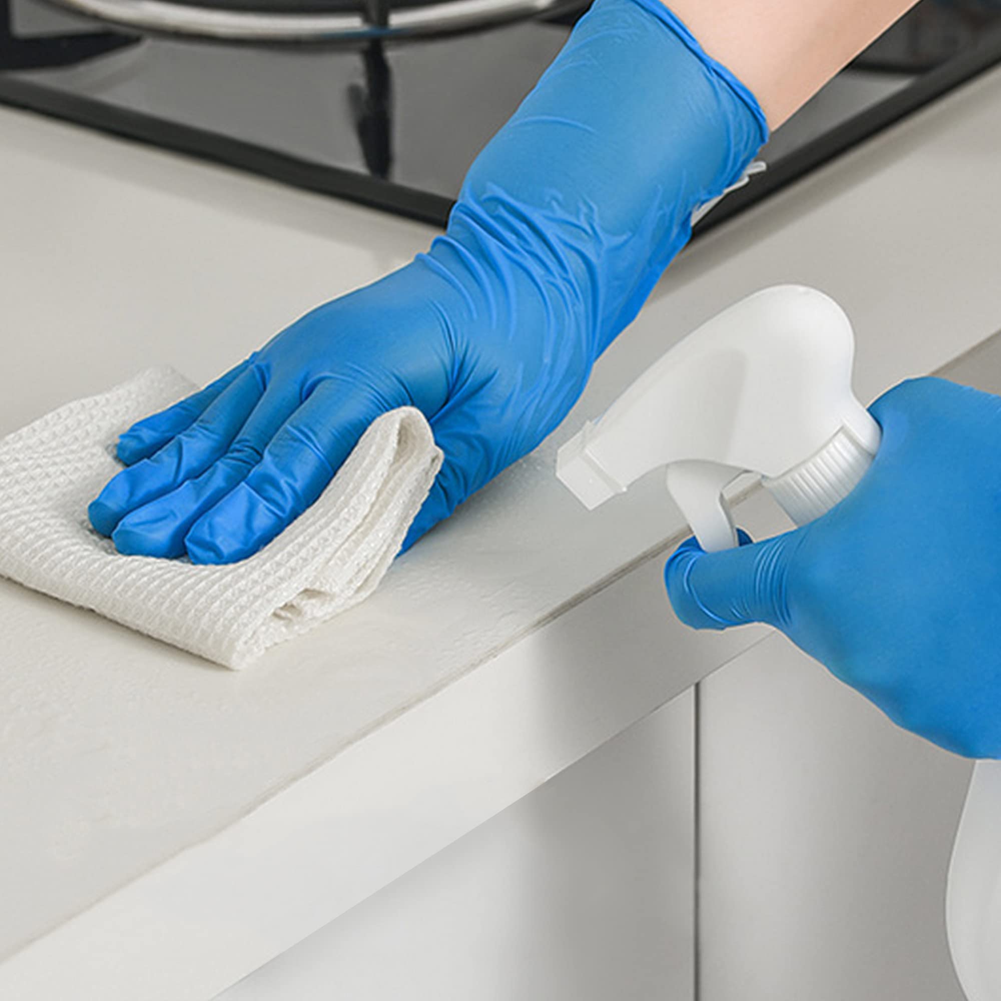 Daddy's Choice Disposable Blue Nitrile Gloves, Size Large, No Latex, No Powder, Safe Working Gloves, House Cleaning gloves,100pcs (Large)