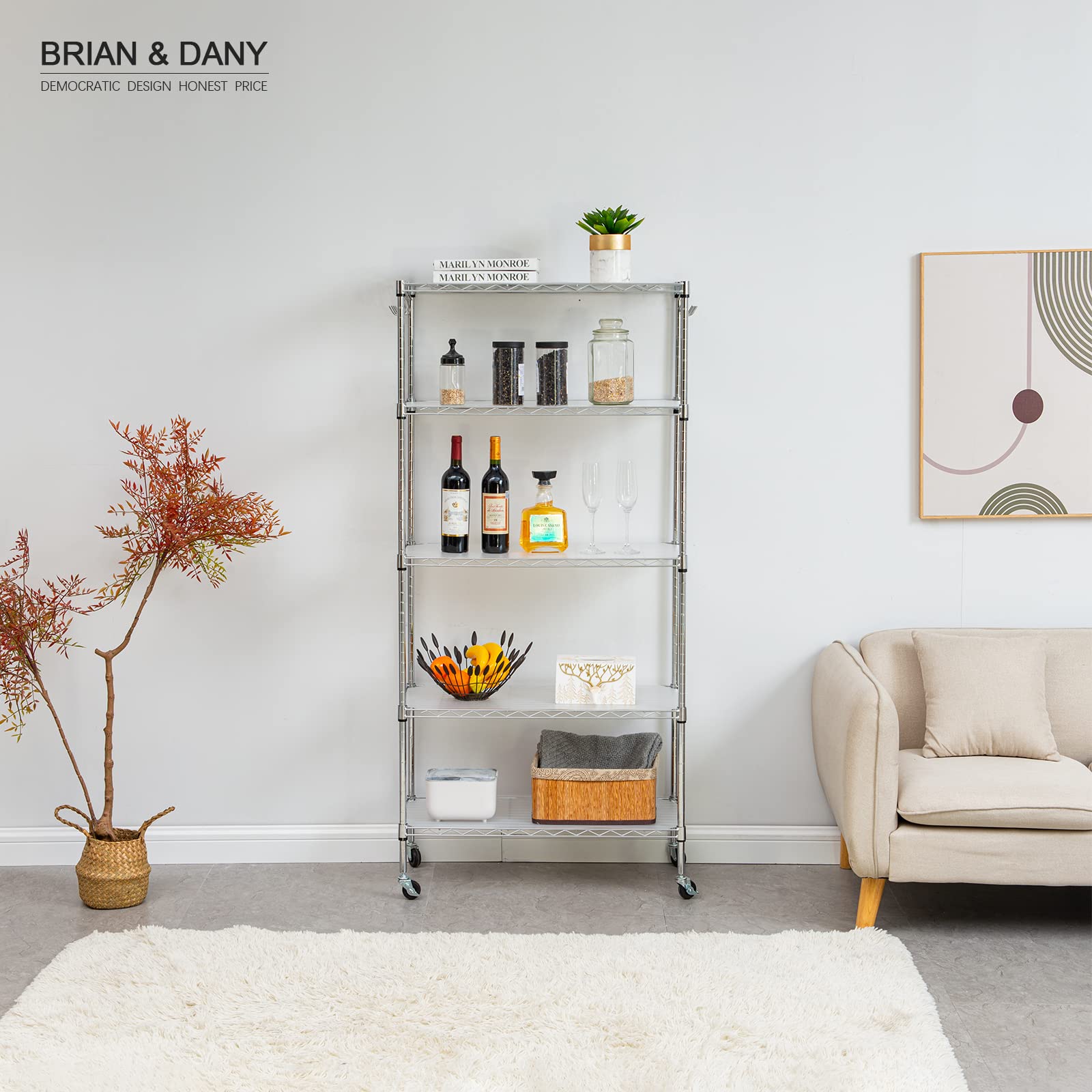 BRIAN & DANY Wire Shelf Liner 18" X 24", Heavy Duty Shelf Liners for Wire Shelving, Waterproof Protector Mats, Set of 5, Transparent