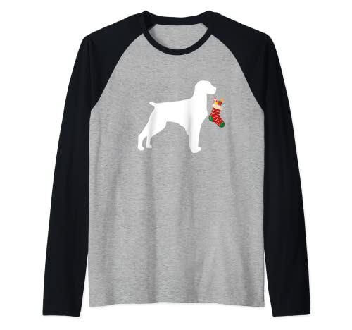 Brittany Christmas Stocking Stuffer Dog Raglan Baseball Tee