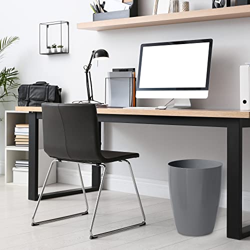 Small Trash Can – Open Top Garbage Cans for Kitchen, Office, Dorm, Bathroom, etc. –Waste Can for Compact/Tight Spaces – The Perfect Bathroom Trash Can - 2 Gallon Trash Bin – Glossy Grey