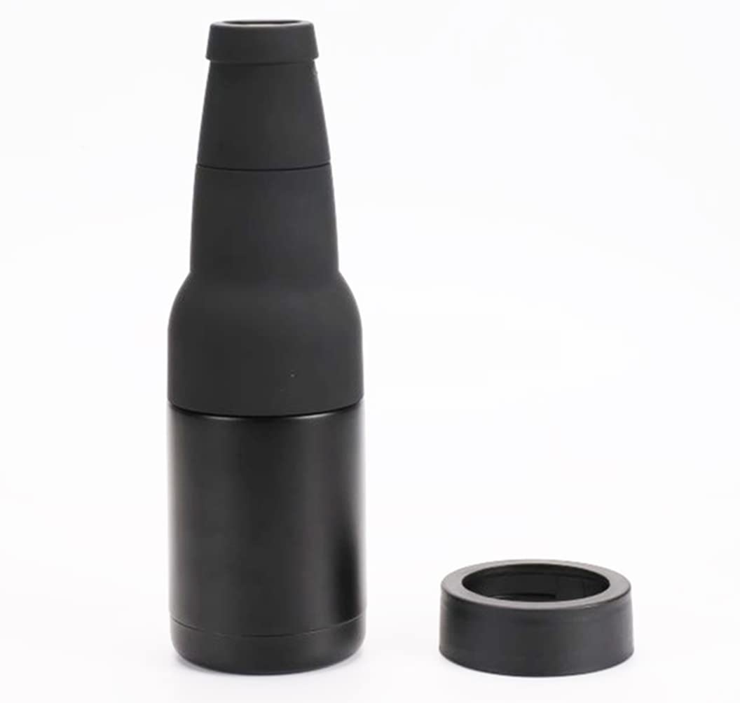 Gteller 3 in 1 Can and Beer Bottle Insulator, Double Wall Stainless Steel Insulated Can Cooler, Beer Bottle Holder 12oz 14oz 17oz (12oz Can&Bottle BK)