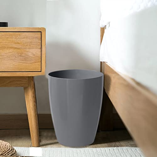 Small Trash Can – Open Top Garbage Cans for Kitchen, Office, Dorm, Bathroom, etc. –Waste Can for Compact/Tight Spaces – The Perfect Bathroom Trash Can - 2 Gallon Trash Bin – Glossy Grey