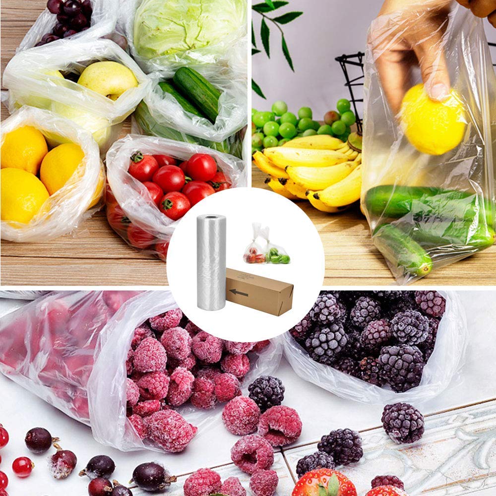 Plastic Produce Bag Roll 16 X 20 inch , Vegetable Food Bread and Grocery Clear Bag, 350 Bags/Roll (1)