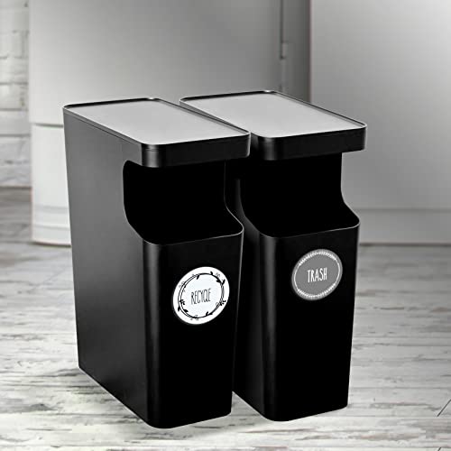 BabyPop! Recycle Trash Can Combo, Recycle Magnet for Trash Can, Garbage Recycle Bin Combo, Trash Recycle Bin Combo, Farmhouse Rustic Design